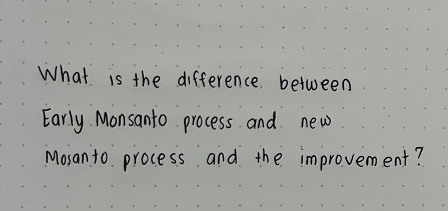 Solved What is the difference between Early Monsanto process | Chegg.com