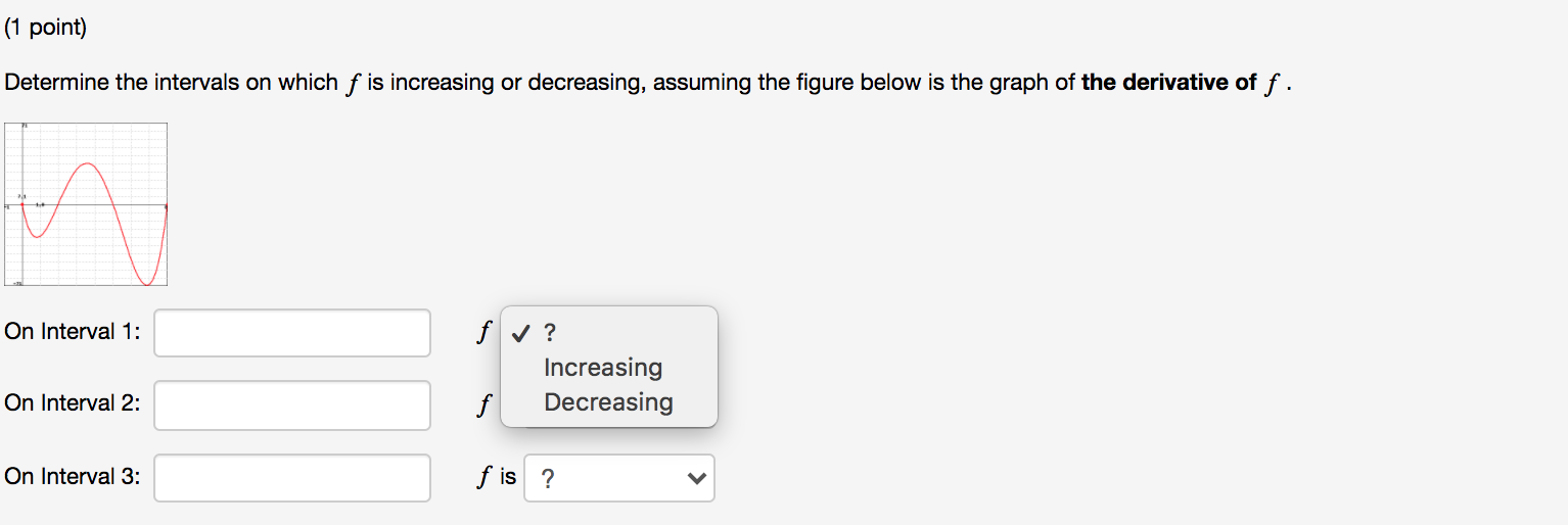 Solved (1 point) Determine the intervals on which f is | Chegg.com