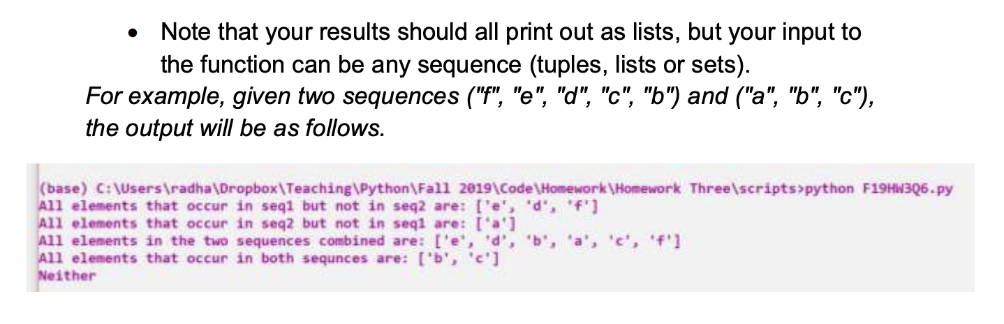 Solved 6 Write A Python Function Called Compareseq That