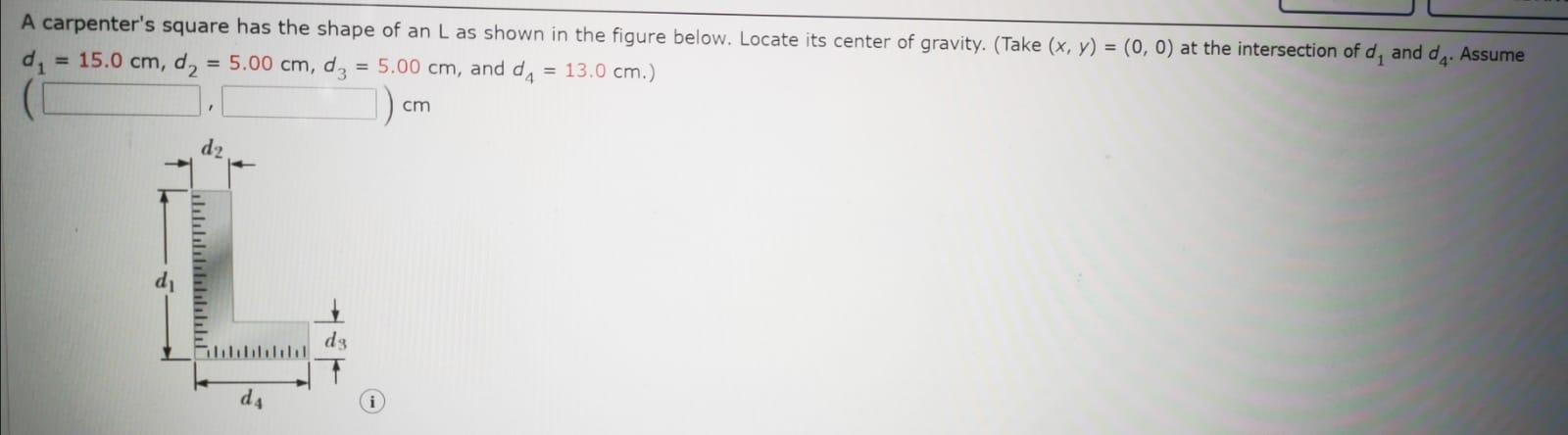 Solved A carpenter's square has the shape of an L as shown | Chegg.com