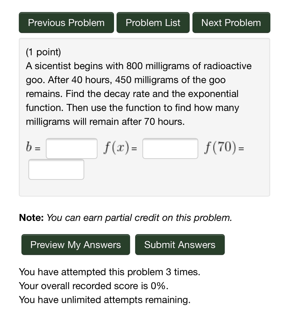Solved Previous Problem Problem List Next Problem 1 Point 2150