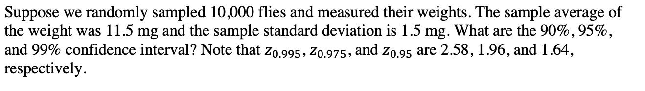 Solved Suppose we ﻿randomly sampled 10,000 ﻿flies and | Chegg.com