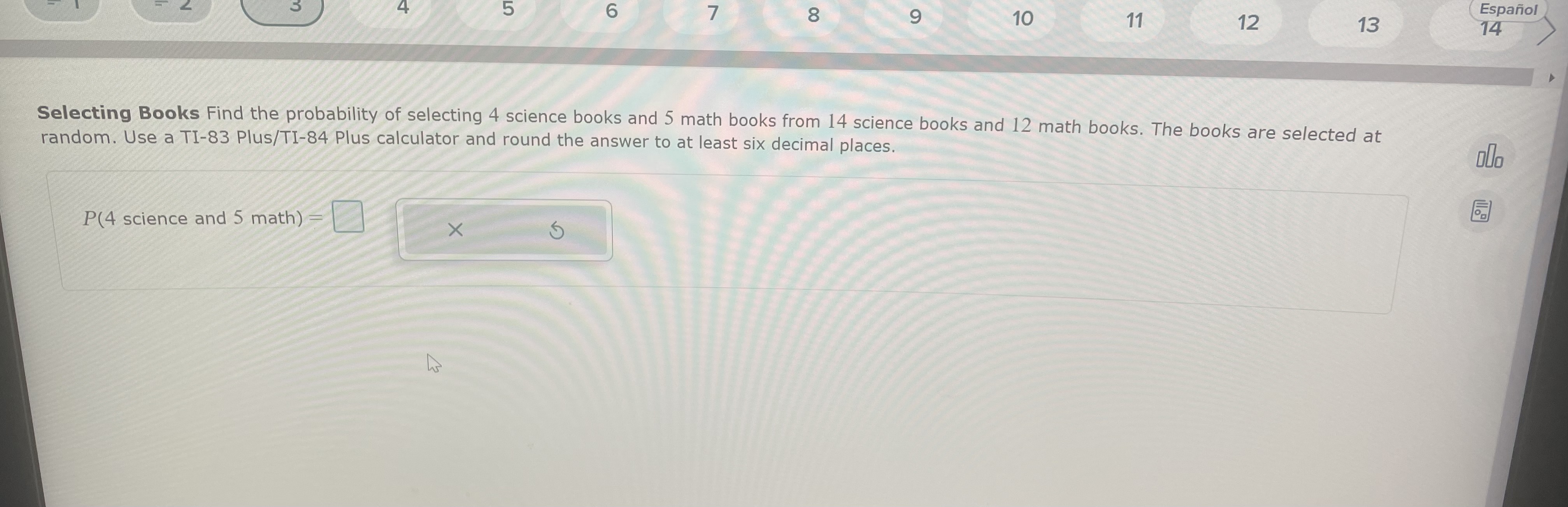 Solved Selecting Books Find the probability of selecting 4 | Chegg.com