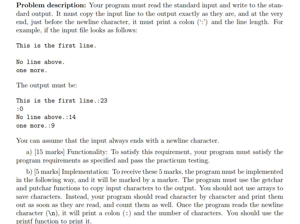 Solved Problem description: Your program must read the | Chegg.com