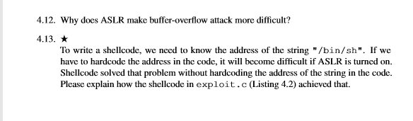 4.12. Why does ASLR make buffer-overflow attack more | Chegg.com
