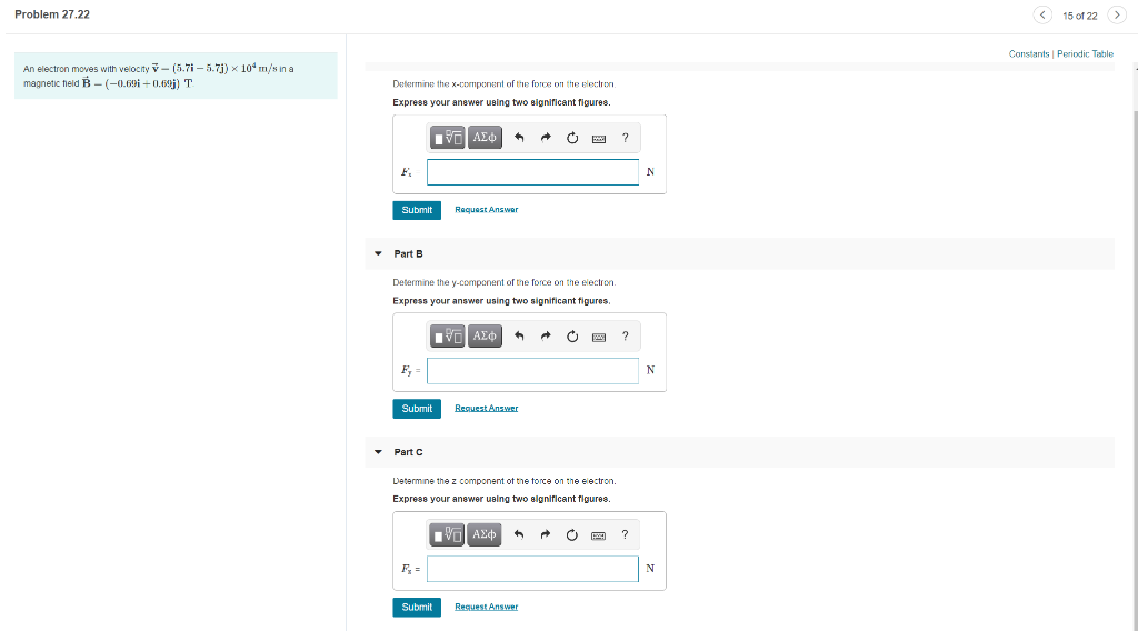 Solved Problem 27.22 15 of 22 > Constants Periodic Table An | Chegg.com