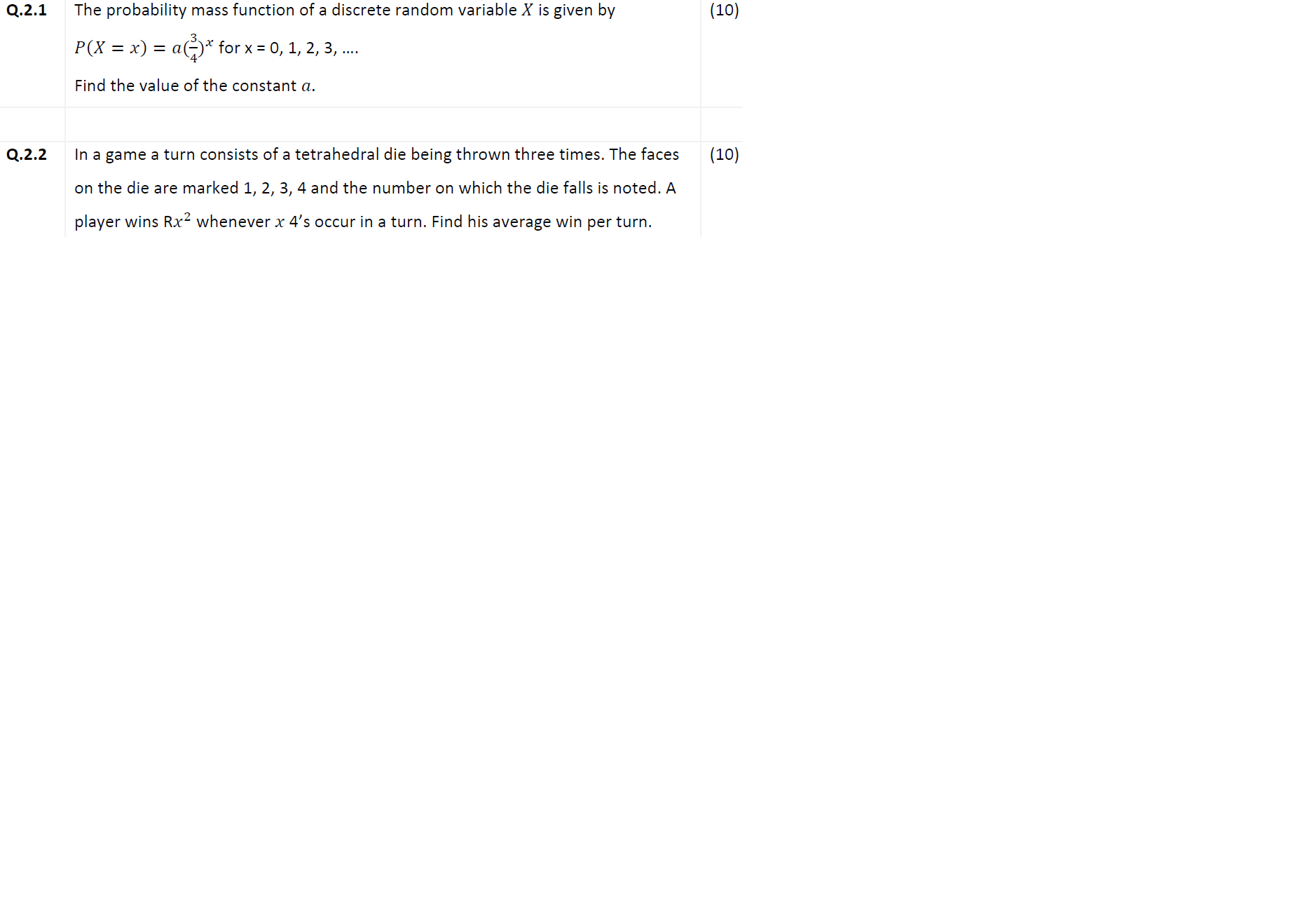 Solved 2.1 The probability mass function of a discrete | Chegg.com