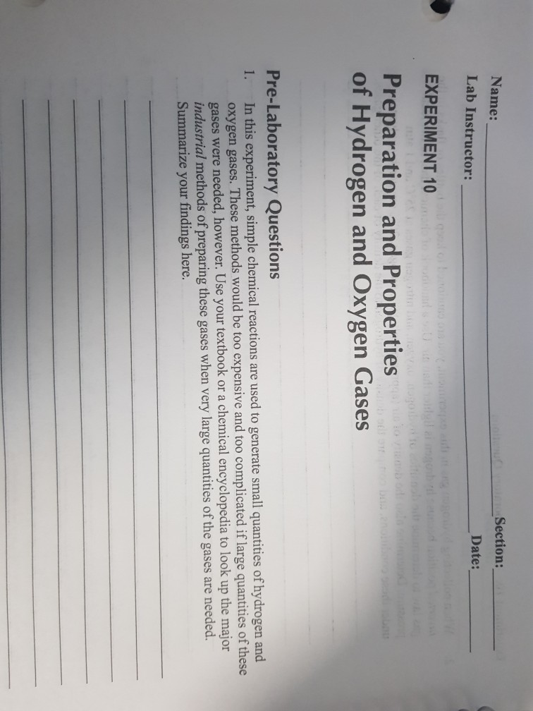 Solved Name: Section: Lab Instructor: Date: EXPERIMENT 10 | Chegg.com