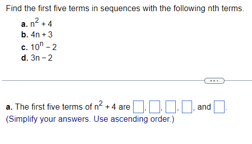 Solved Find the first five terms in sequences with the | Chegg.com