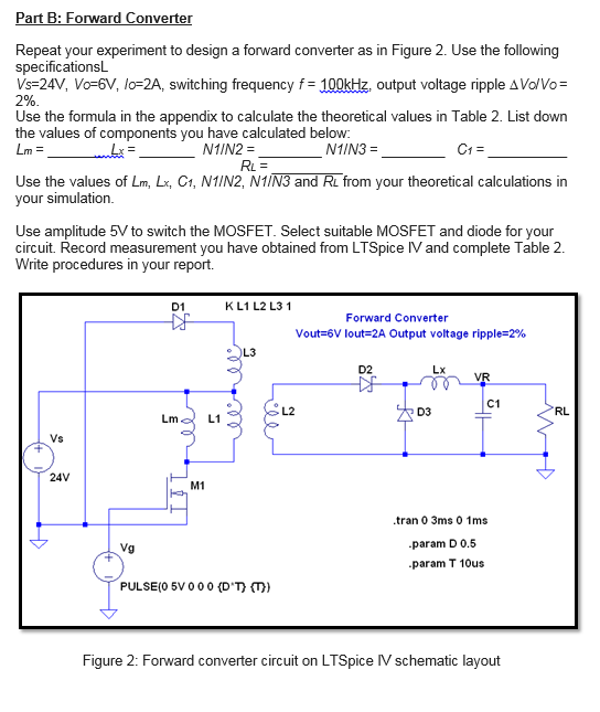 Part B: Forward Converter Repeat your experiment to | Chegg.com