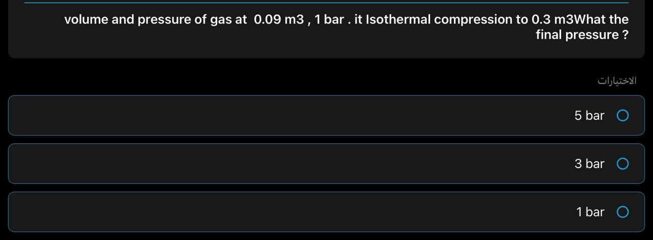 Solved volume and pressure of gas at 0.09 m3 , 1 bar .it | Chegg.com