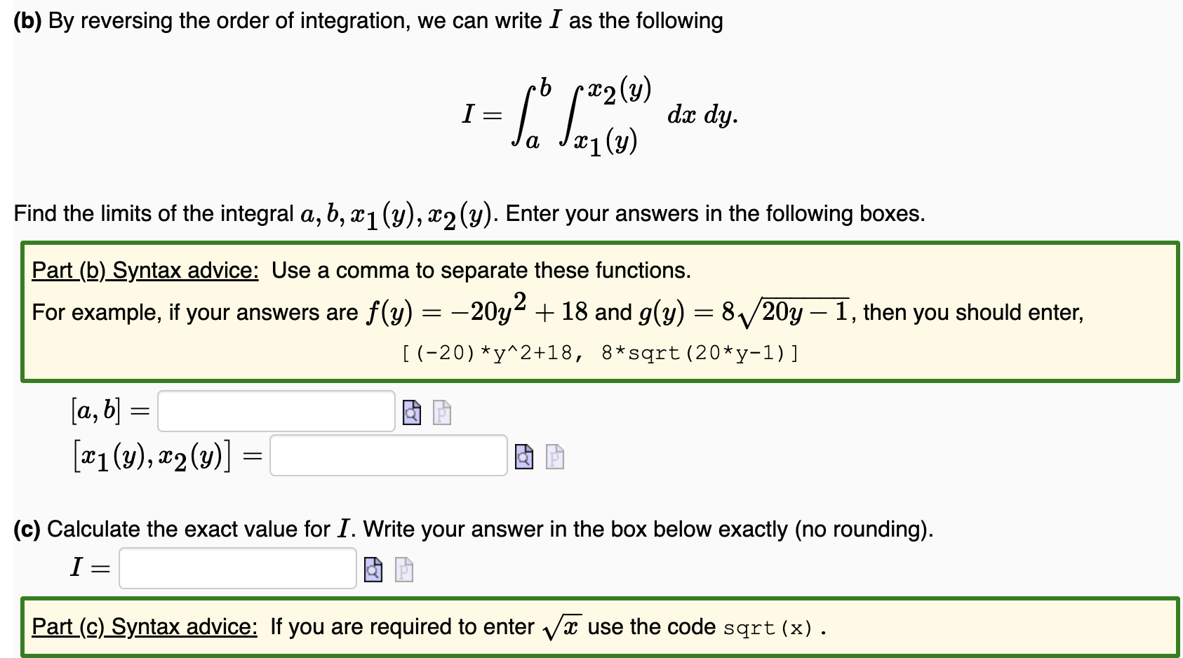 Solved Consider The Double Integral