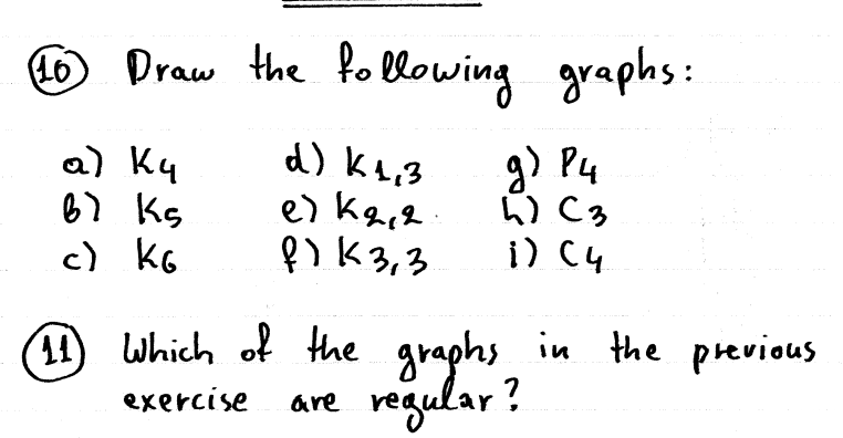 Solved (10) Draw the following graphs: а) Ки d) k1,3 в) Ks | Chegg.com