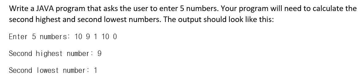 Solved Write a JAVA program that asks the user to enter 5 | Chegg.com