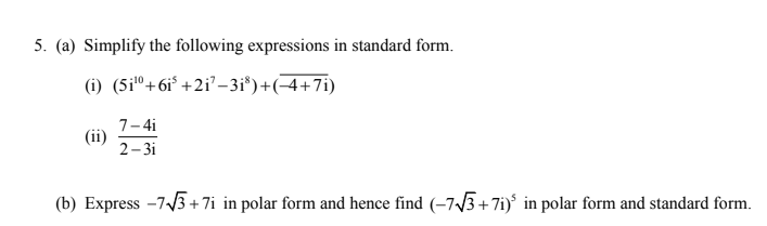 Solved 5. (a) Simplify the following expressions in standard | Chegg.com