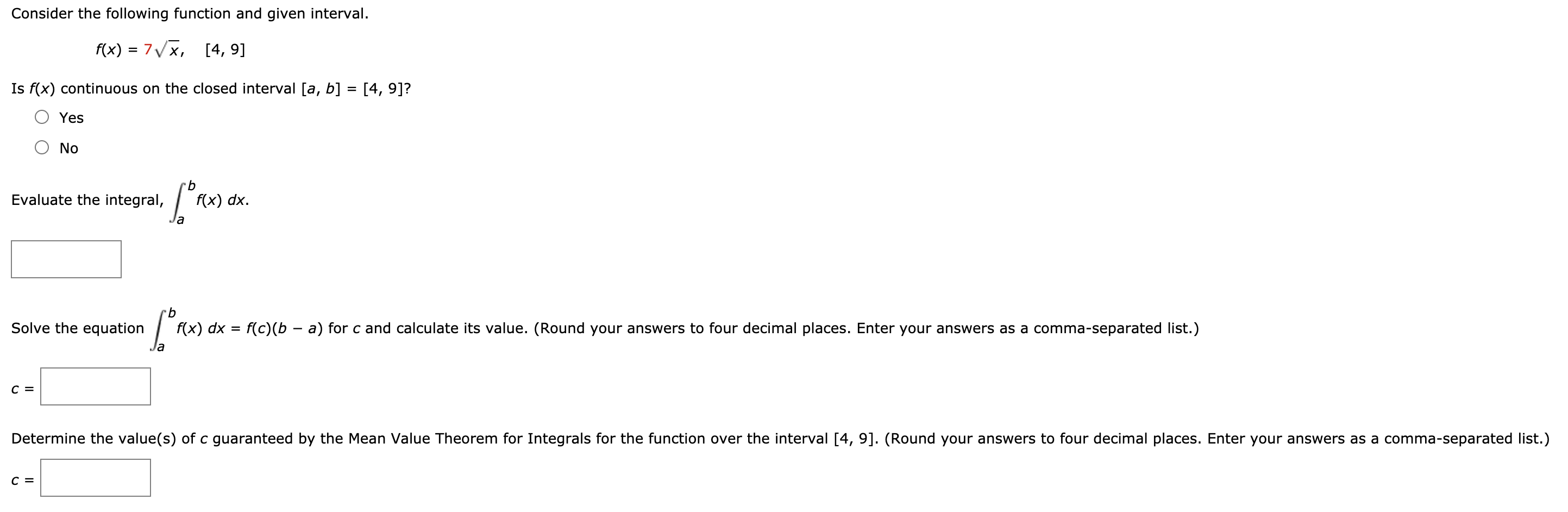 Solved Consider the following function and given interval. | Chegg.com