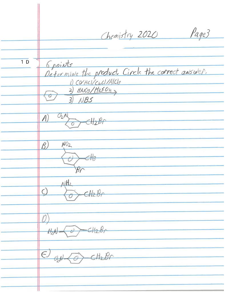 Solved A) B) c) D) E) 02 N −CH2PrO | Chegg.com