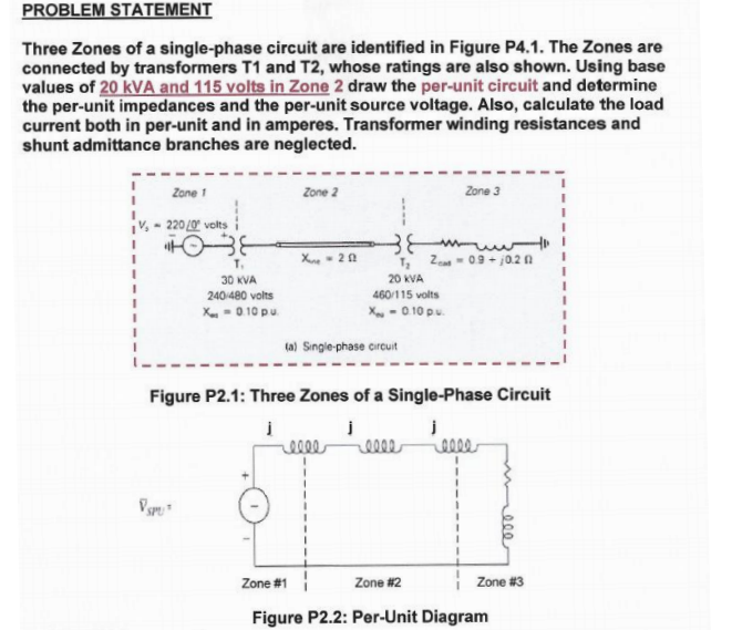 Solved PROBLEM STATEMENT Three Zones of a single-phase | Chegg.com