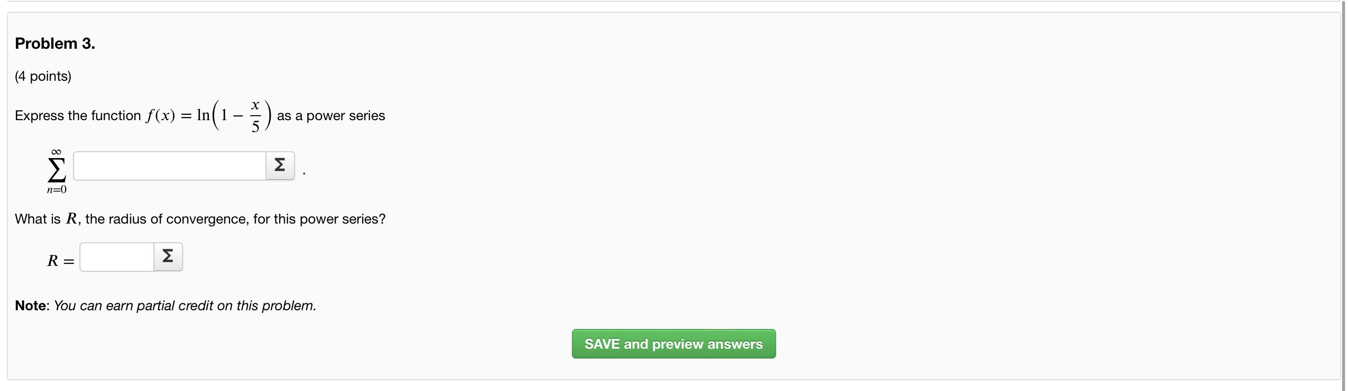 Solved Express the function f(x)=ln(1−5x) as a power series | Chegg.com