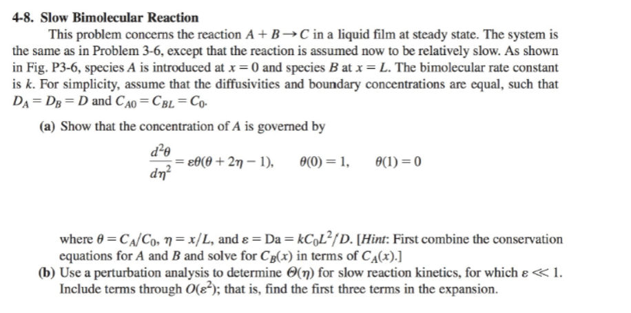 Solved 4 8 Slow Bimolecular Reaction This Problem Concerns