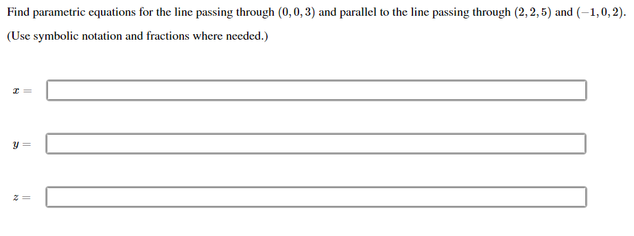 Solved Find parametric equations for the line passing | Chegg.com