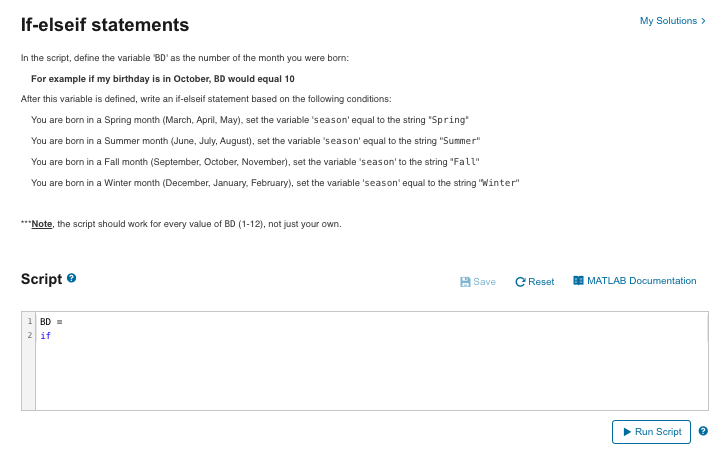 Solved If Elseif Statements In The Script Define The 