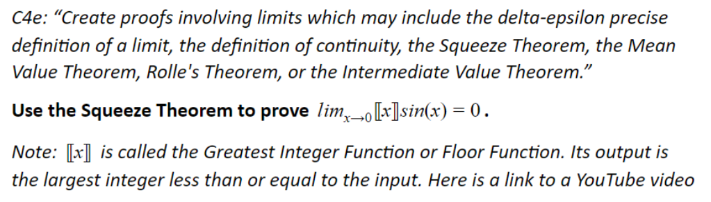 Solved C4e: "Create proofs involving limits which may | Chegg.com