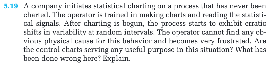 5.1 Are chance causes/system faults and assignable | Chegg.com