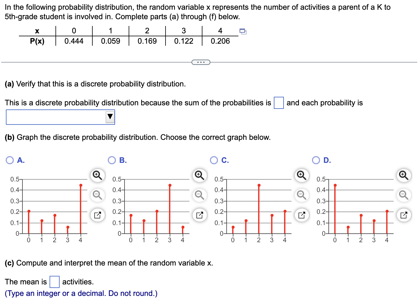 Solved In the following probability distribution, the random | Chegg.com
