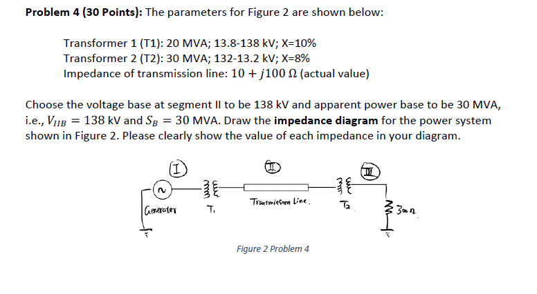 Solved Transformer 1 (T1): 20 MVA; 13.8−138kV;X=10% | Chegg.com