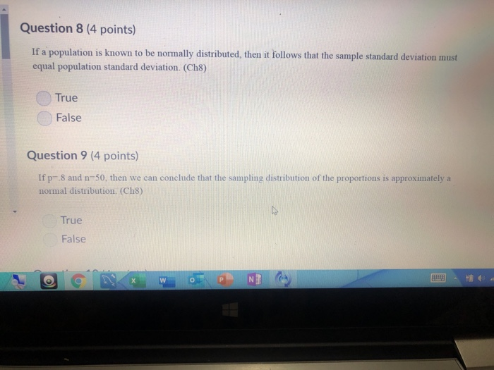 Solved Question 6 (4 points) A sample statistic is an | Chegg.com