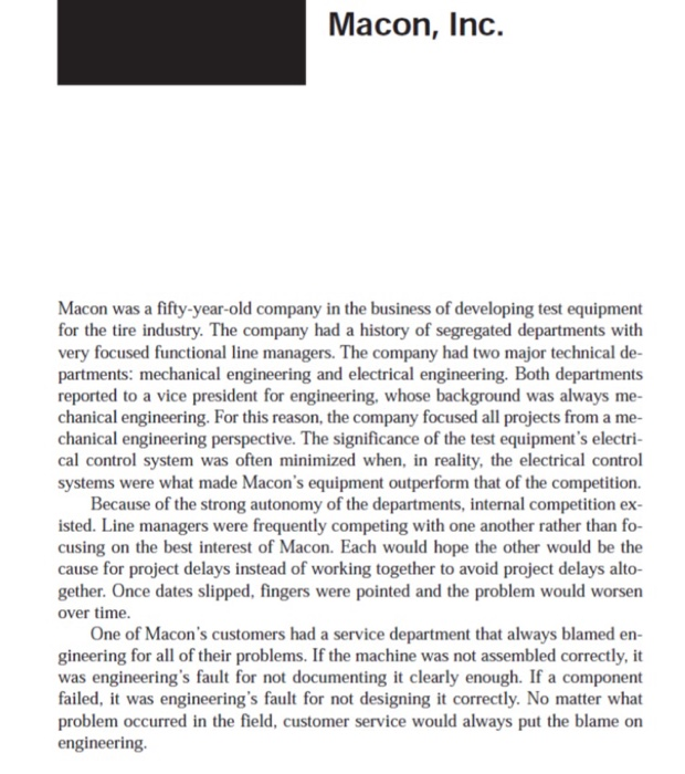 Solved Macon, Inc. Macon was a fifty-year-old company in the | Chegg.com