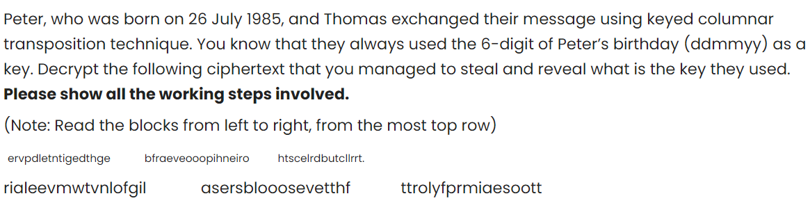 Peter, who was born on 26 July 1985, and Thomas | Chegg.com