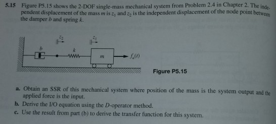 Solved 5.15 Figure PS.15 shows the 2-DOF single-mass | Chegg.com