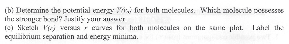 Solved 3. The distance dependence of the potential energy V | Chegg.com