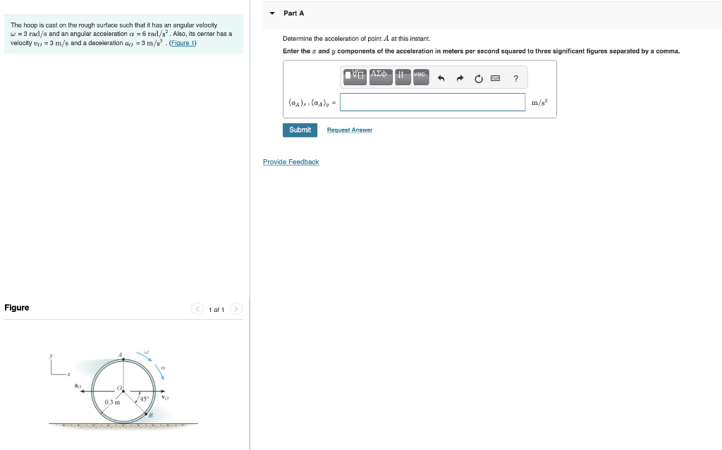 Solved The hoop is cast on the rough surface such that it | Chegg.com