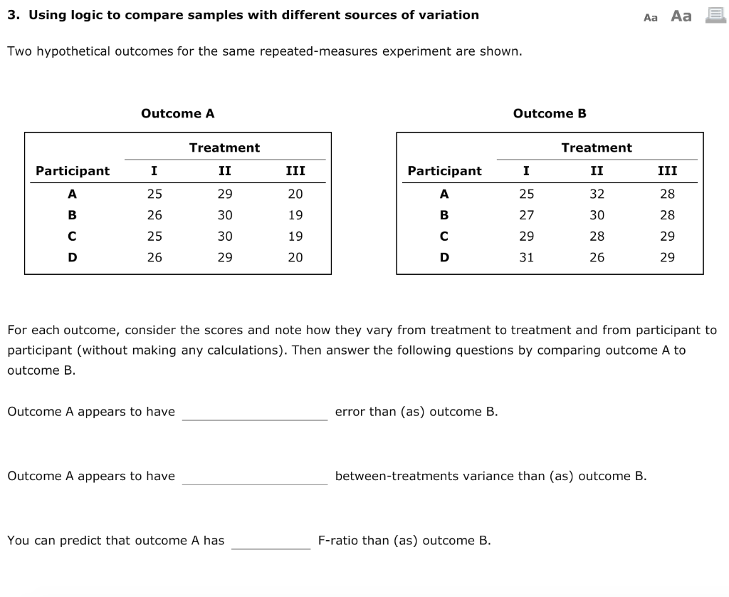 Solved 3. Using logic to compare samples with different | Chegg.com
