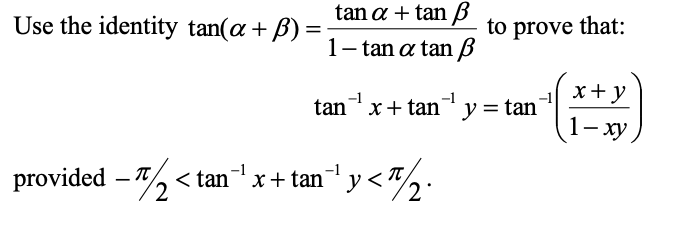 Solved Use the identity tan(α+β)=1−tanαtanβtanα+tanβ to | Chegg.com