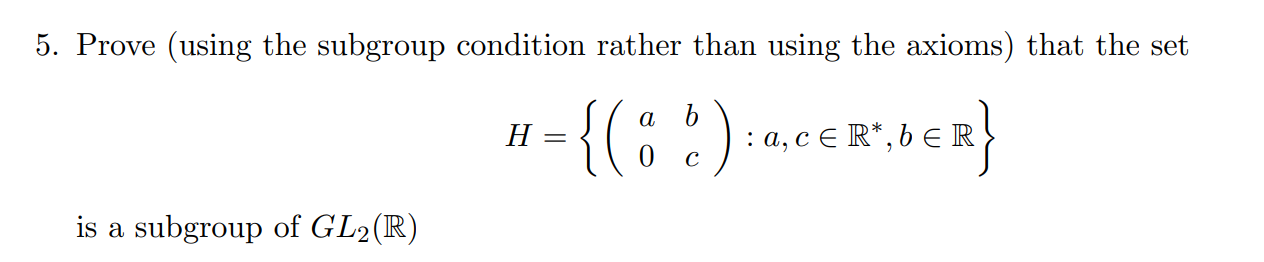 Solved Prove (using the subgroup condition rather | Chegg.com