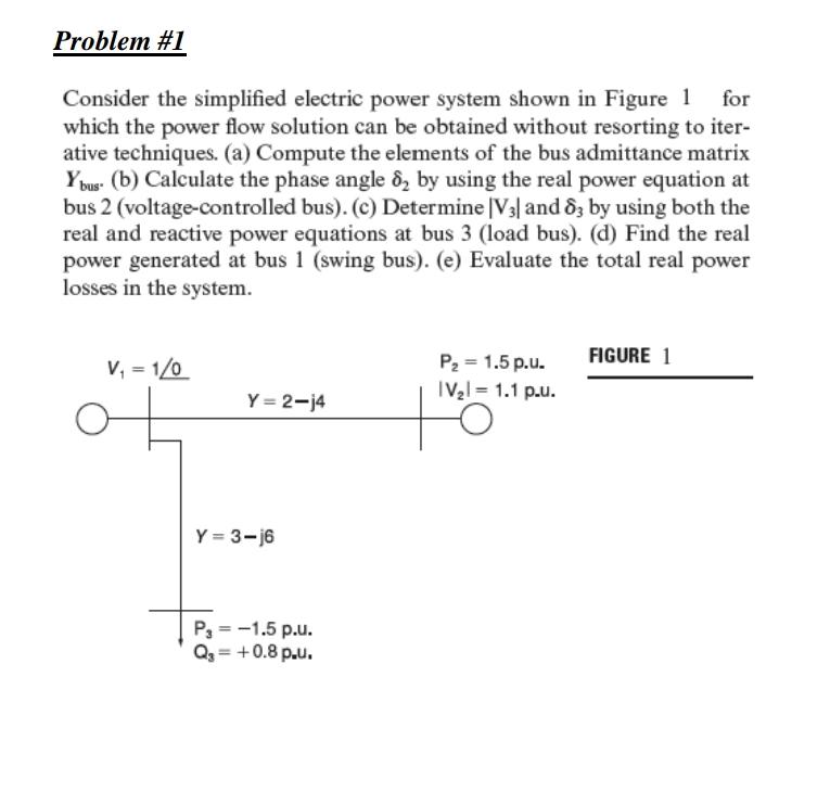 Solved Consider the simplified electric power system shown | Chegg.com