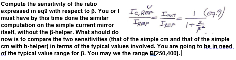 Solved IC, REF I out IREF IREF Compute the sensitivity of | Chegg.com