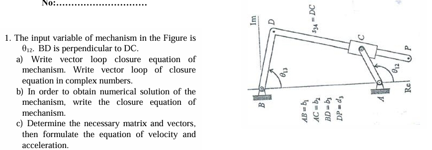 Solved No:1. ﻿The input variable of mechanism in the Figure | Chegg.com