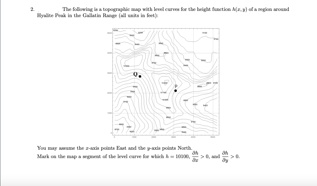Solved 2. The following is a topographic map with level | Chegg.com