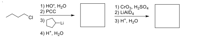 Solved 1) HO", H20 2) PCC 1) CrO3, H2SO4 2) LiAID 3) H, H2O | Chegg.com
