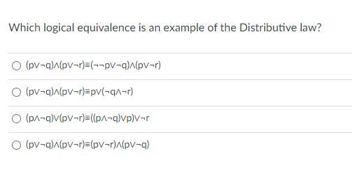 Solved Which logical equivalence is an example of the | Chegg.com