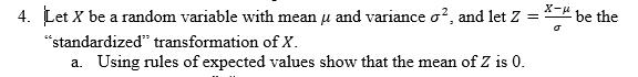 Solved b. Using the rules of variances, show that the | Chegg.com