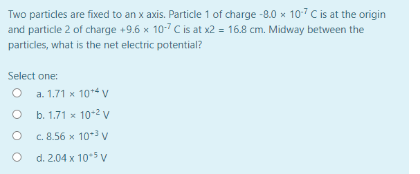 Solved Two particles are fixed to an x axis. Particle 1 of | Chegg.com