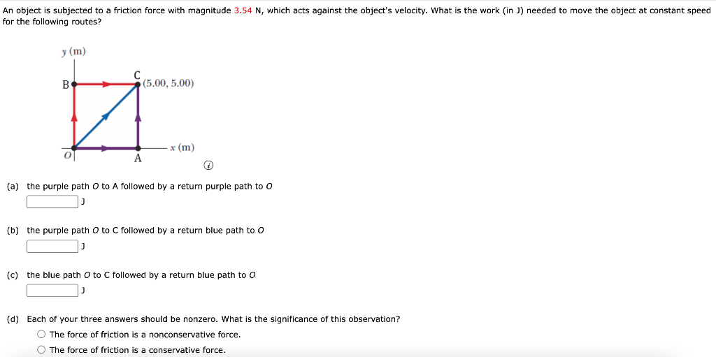 Solved An Object Is Subjected To A Friction Force With