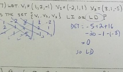 Solved Linear algebra - V3 Is the set LI or LD? What does LI | Chegg.com