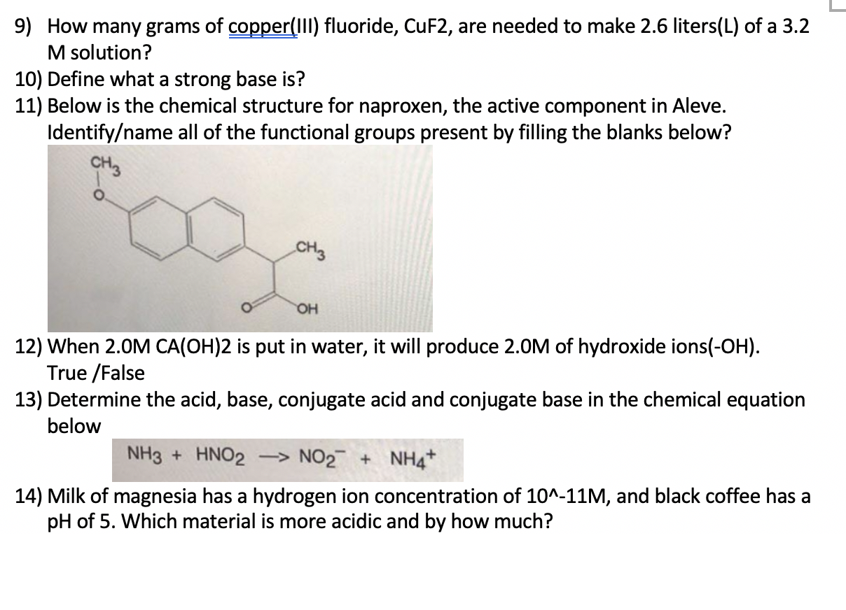 Solved 9) How many grams of copper(III) fluoride, CuF2, are | Chegg.com